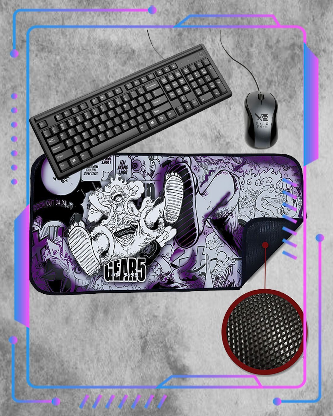 Mousepad XL One Piece, Luffy Gear 5 – Pixel and Prints