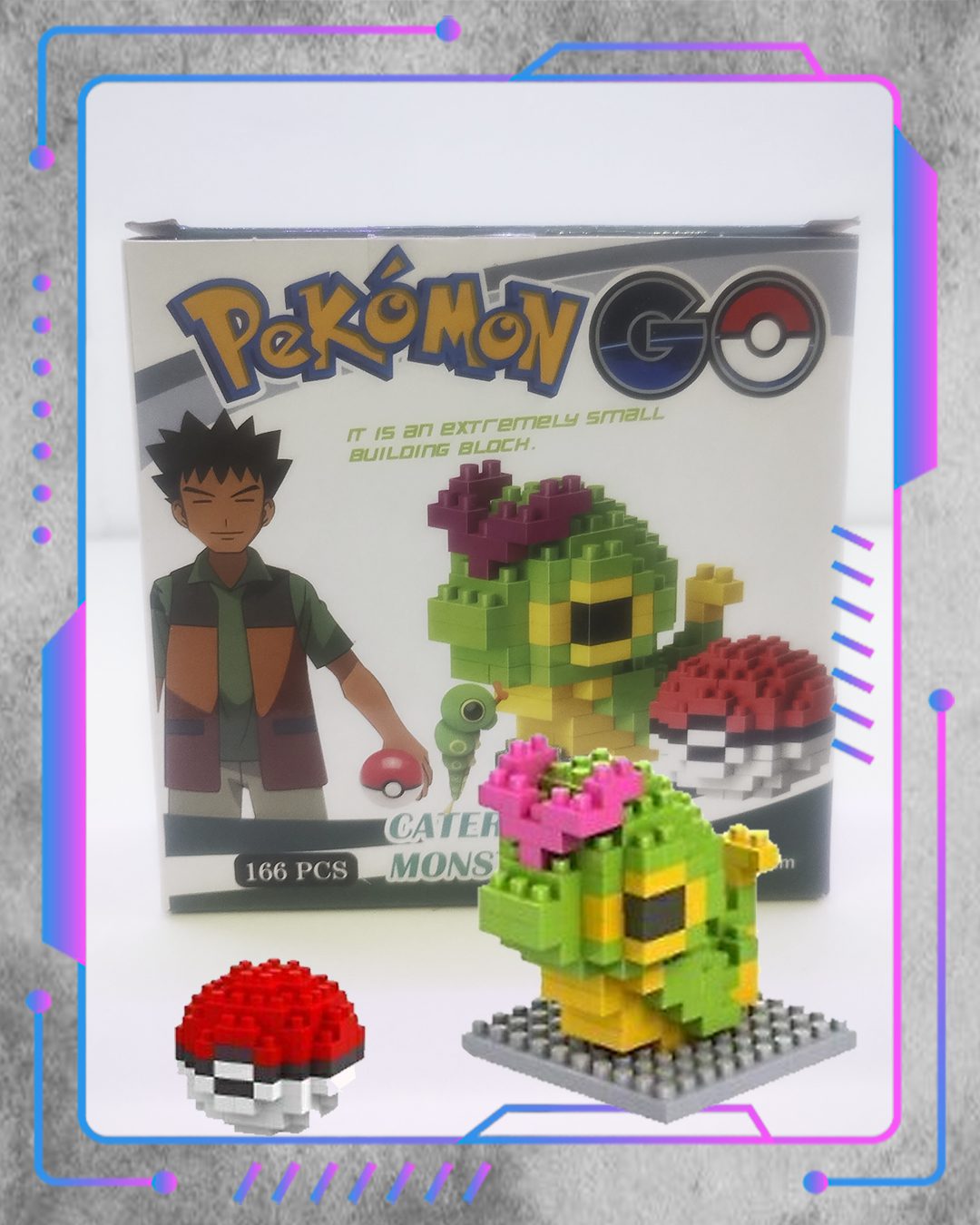 Micro Brick Pokemon, Caterpie – Pixel and Prints