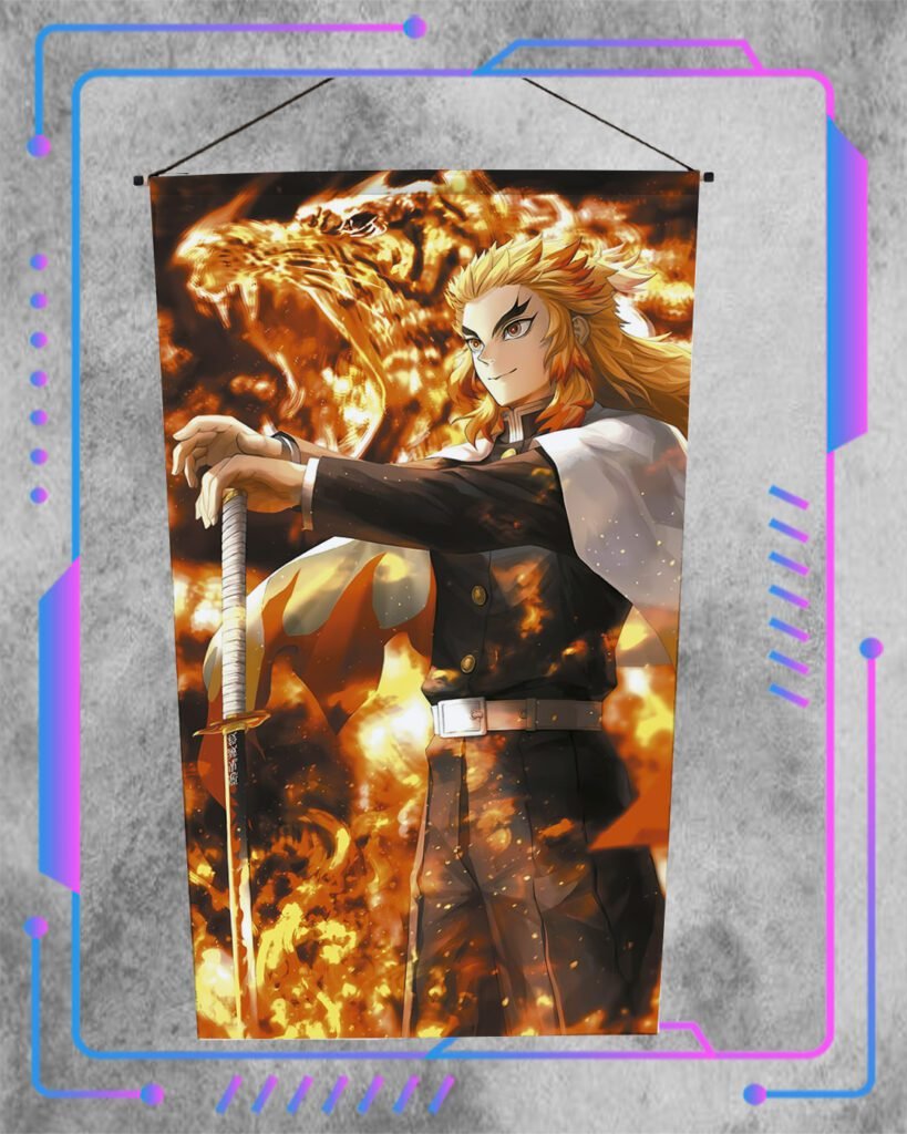 Banner Demon Slayer, Rengoku – Pixel and Prints